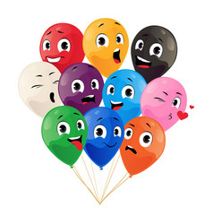 Group of funny colorful balloons Royalty Free Vector Image