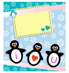 Penguin with heart Royalty Free Vector Image - VectorStock