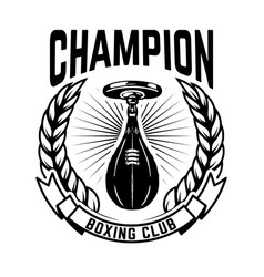 Champion boxing club emblem template with boxer Vector Image
