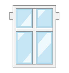 Wood window frame icon cartoon style Royalty Free Vector