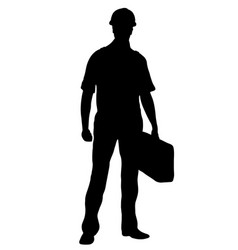 Builder silhouette outline male workman repairman Vector Image