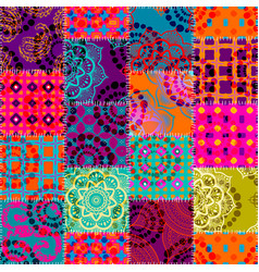 Patchwork pattern of rainbow colors Royalty Free Vector