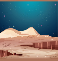 Outer space surface landscape Royalty Free Vector Image