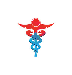 Caduceus medical logo design Royalty Free Vector Image