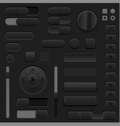Buttons black interface icons Royalty Free Vector Image