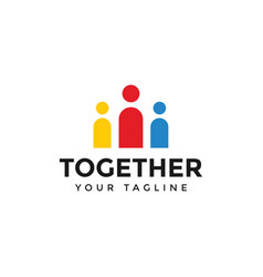 Colorful happy people group team logo Royalty Free Vector