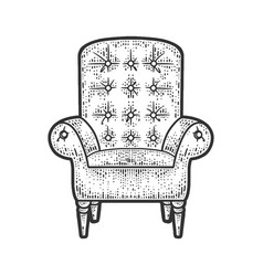 Armchair line art sketch Royalty Free Vector Image