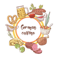 German traditional food hand drawn doodle Vector Image