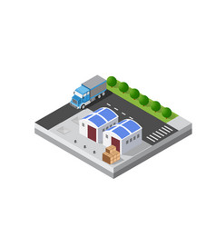 Isometric Warehouse Logistic Cargo Transport Vector Image