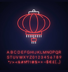 Neon font text lamp sign alphabet Royalty Free Vector Image