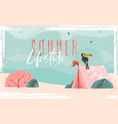 Summer nights typography banner round design Vector Image