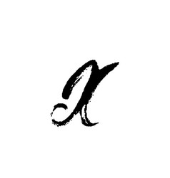 Letter x handwritten by dry brush rough strokes Vector Image