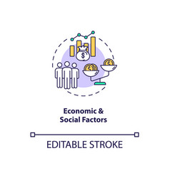 Economic and social factors concept icon Vector Image