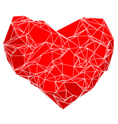 Polygons Geometric Mosaic Heart with Shadow Vector Image