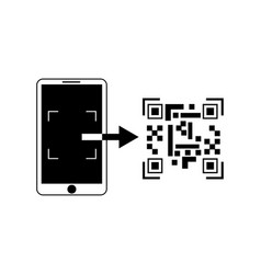 Scan me sign arrow element smartphone symbol qr Vector Image