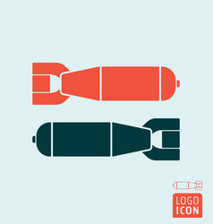 Fat man boy nuclear bomb logo icon Royalty Free Vector Image