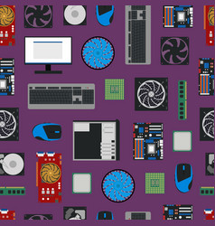 Cartoon personal computer components Royalty Free Vector
