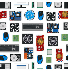 Cartoon personal computer components Royalty Free Vector