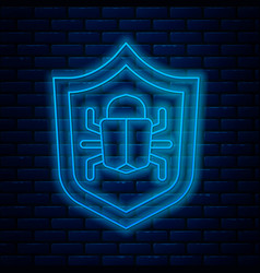 Glowing neon line system bug concept icon isolated