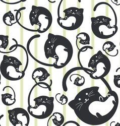 Cats line art pattern Royalty Free Vector Image