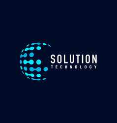 Solution tech logo Royalty Free Vector Image - VectorStock