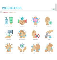 Hand washing steps icons Royalty Free Vector Image