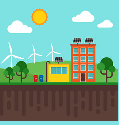 Sustainable renewable energy ecology infographic Vector Image