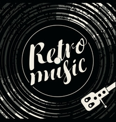 Poster retro music with vinyl record and player Vector Image