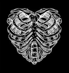 Skeleton heart shape Royalty Free Vector Image