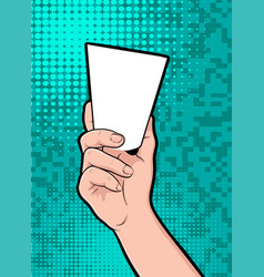Hand gesture comic book pop art isolated Vector Image