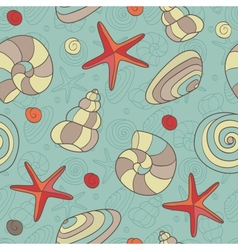 Beach seamless pattern sand and sea shells Vector Image