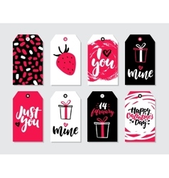 Valentines day gift tag set collection Royalty Free Vector