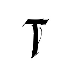 Letter t in gothic style alphabet symbol Vector Image