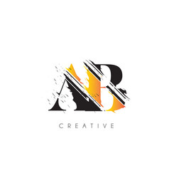 Ab letter logo design icon with serif font Vector Image