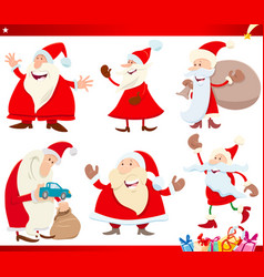 Santa claus and christmas cartoon set Royalty Free Vector