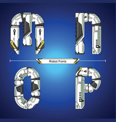 Alphabet robot futuristic technology style in a Vector Image