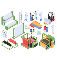 Textile industry icons set Royalty Free Vector Image