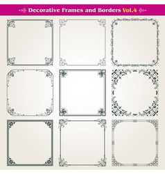 Decorative rectangle frames and borders set 4 Vector Image