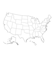 Usa political map isolated on white background Vector Image
