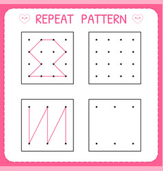 Complete each pattern learn shapes and geometric Vector Image