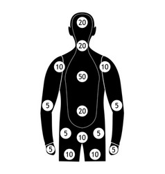 Human silhouette gun shooting paper targets Vector Image