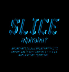 Glitch font letters and numbers with digital Vector Image