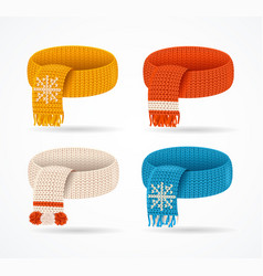 Realistic 3d detailed winter knitted scarf Vector Image
