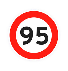 Speed limit 15 round road traffic icon sign flat Vector Image