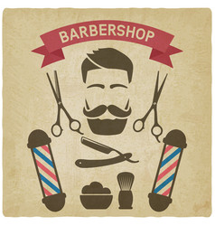 Barber old background Royalty Free Vector Image