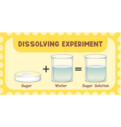 Dissolving science experiment with sand in water Vector Image