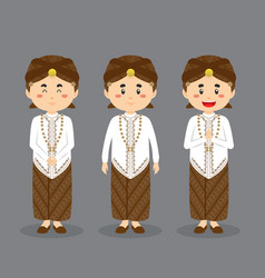 Character west java wearing traditional dress Vector Image