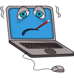 Sick computer Royalty Free Vector Image - VectorStock