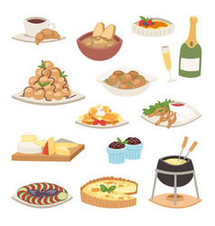 French cuisine french cheese Royalty Free Vector Image