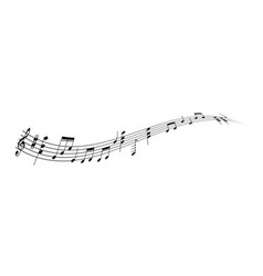 Wavy musical notes melody - treble staff Vector Image